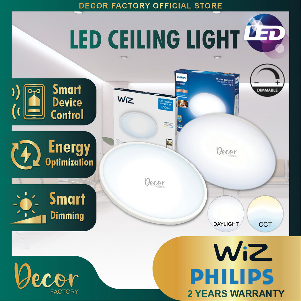 PHILIPS WIZ LED Super Slim Tunable White Ceiling Light 14W 16W (2700K ...