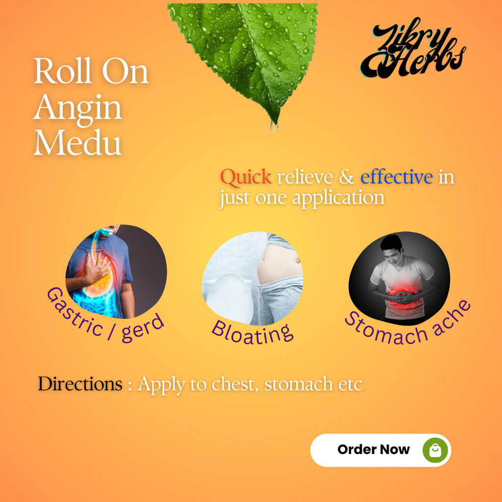 Zikry Herbs Aromaterapi Angin Medu Gastrik Gerd Buang Angin Minyak Urut ...