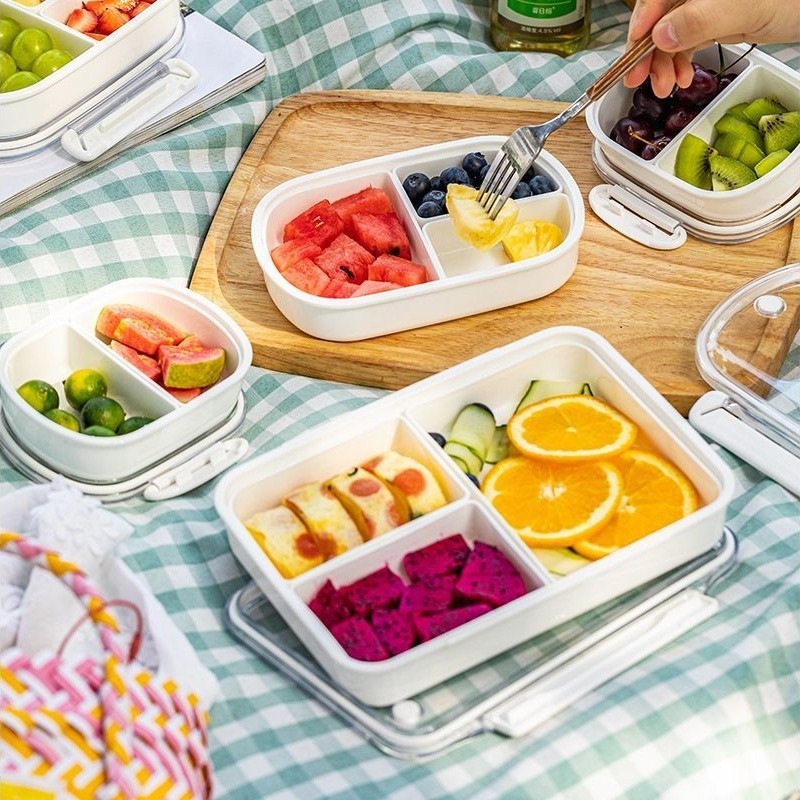 【PLAYFUL】350/490/950ml Bento Lunch Box Removable Compartments Keep Fresh Storage Box | Shopee ...