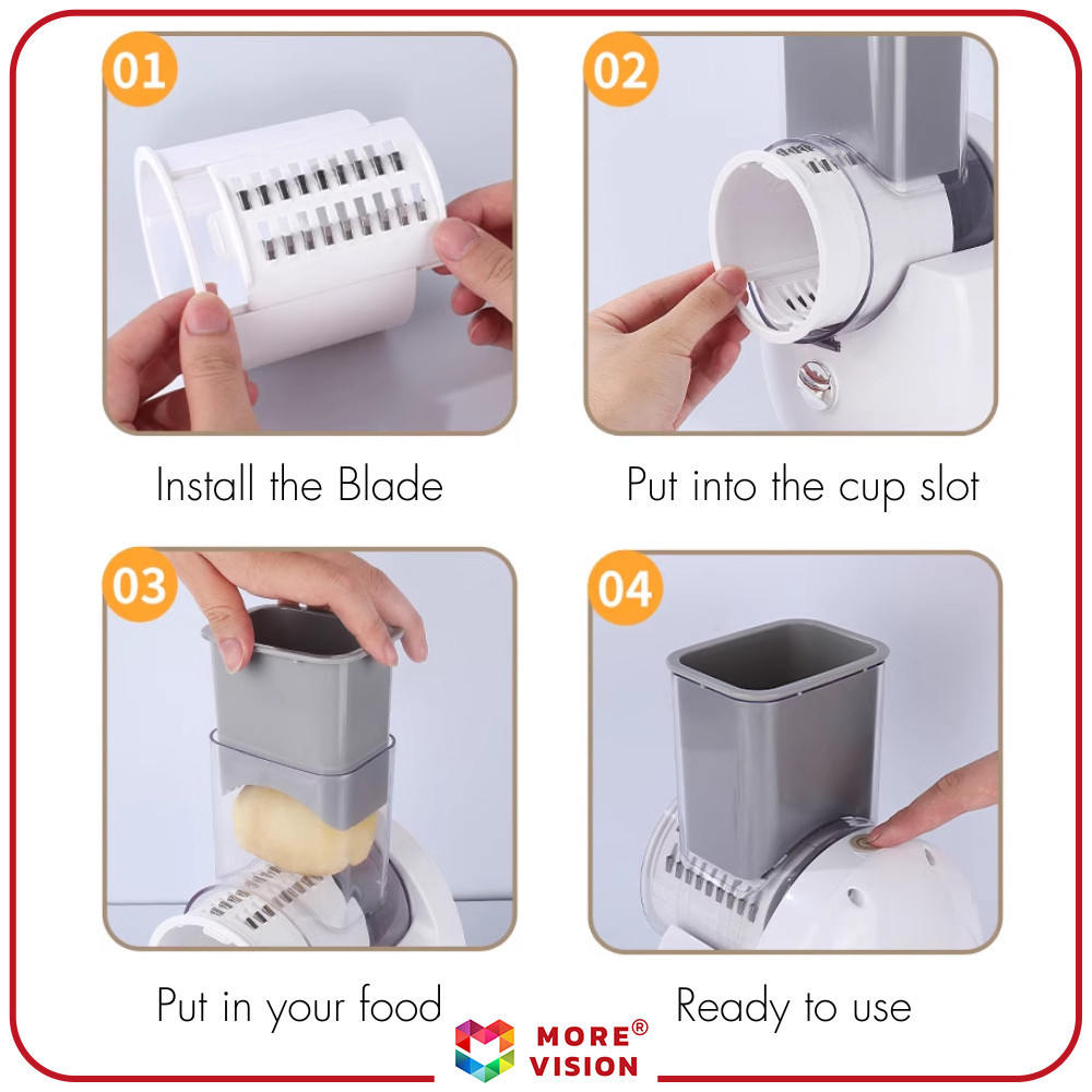 Multifunction Electric Slicer Cutter Machine Rechargeable Vegetable Kitchen Rotary Grater Potato ...