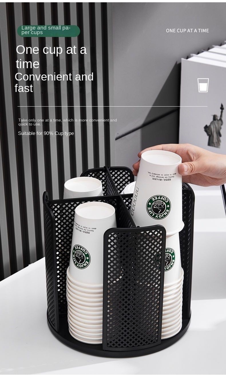 Desktop Rotating Four-Compartment Paper Cup Holder Milk Tea Coffee Shop ...