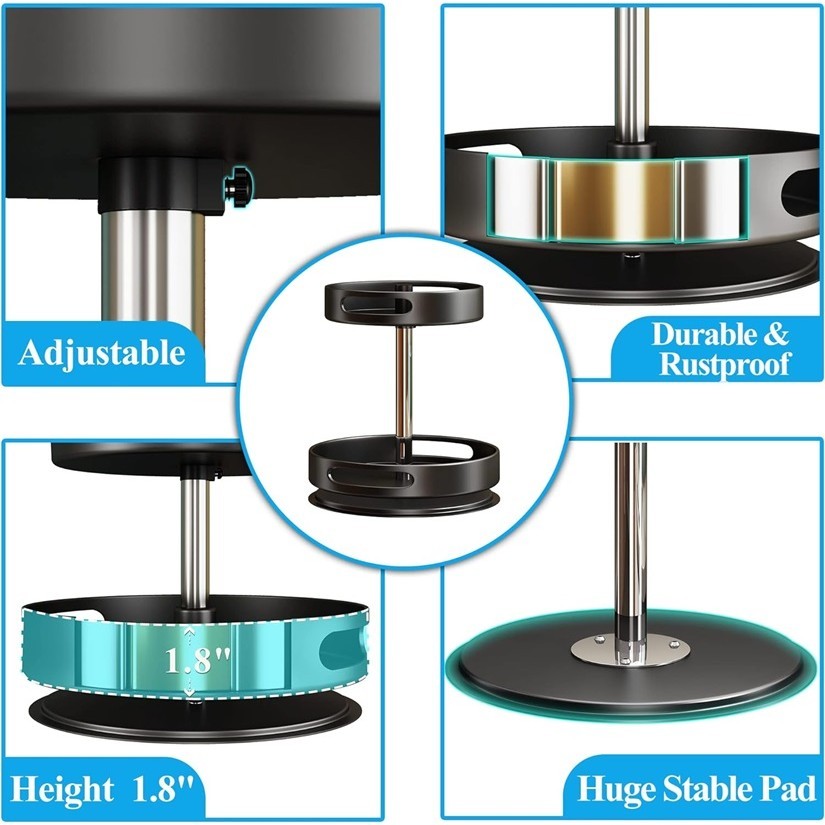 360° Rotate Kitchen Metal Rack Spice Container Organizer Seasoning ...