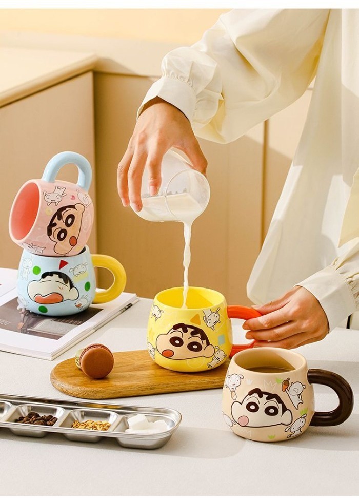 Crayon Shin-chan Cup Ceramic Mug Cartoon Cute Cup Couple Home Water Cup ...