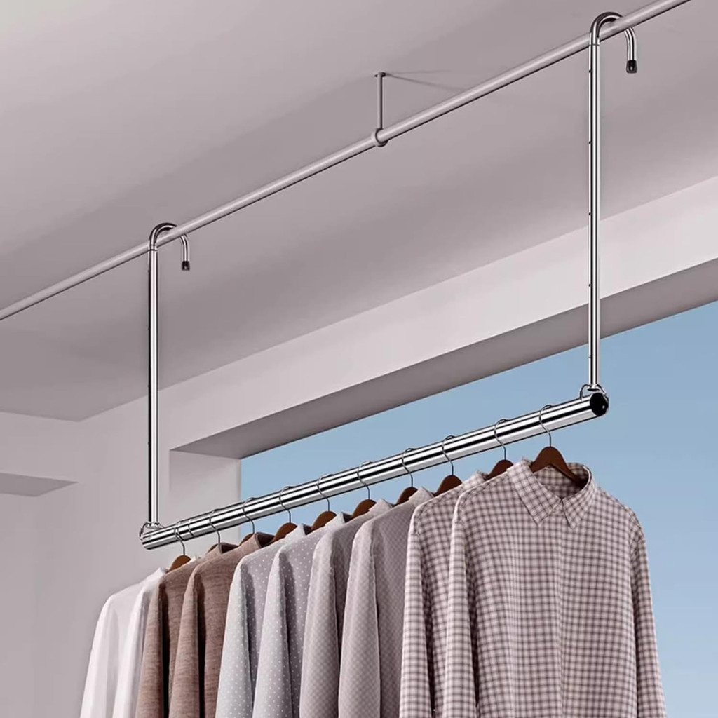 TDLV 3/4/5 Height Adjustable Stainless Steel Balcony Telescopic Clothes ...