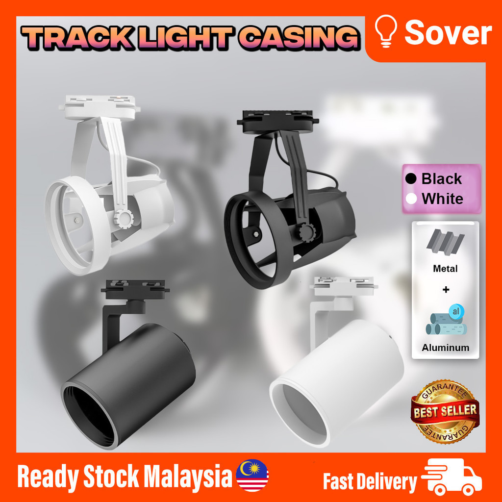 Track Light Par30 Housing E27 Holder Lampu Track Black or White PAR30 ...