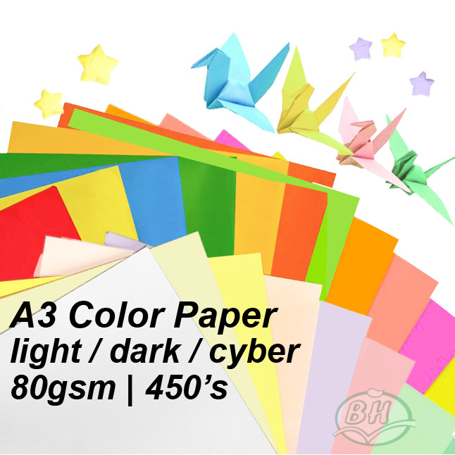 A3 Color Paper (80gsm) 450s/ream (Dark/Light/Cyber) | Shopee Malaysia