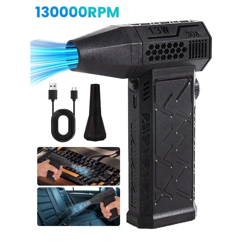 130000RPM Car Electric Air Duster X3 Mini Turbo Violent Fan with 3 ...