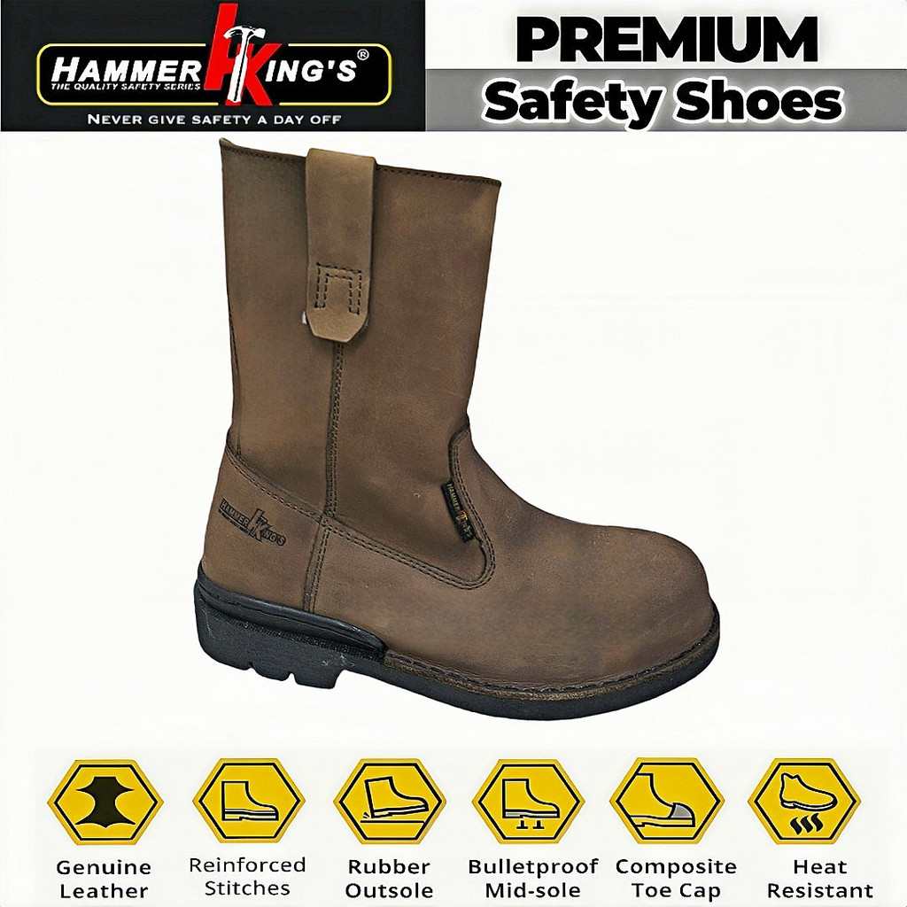 SAFETY SHOES SAFETY BOOTS HAMMER KINGS 13036 HIGH CUT SLIP ON PREMIUM ...