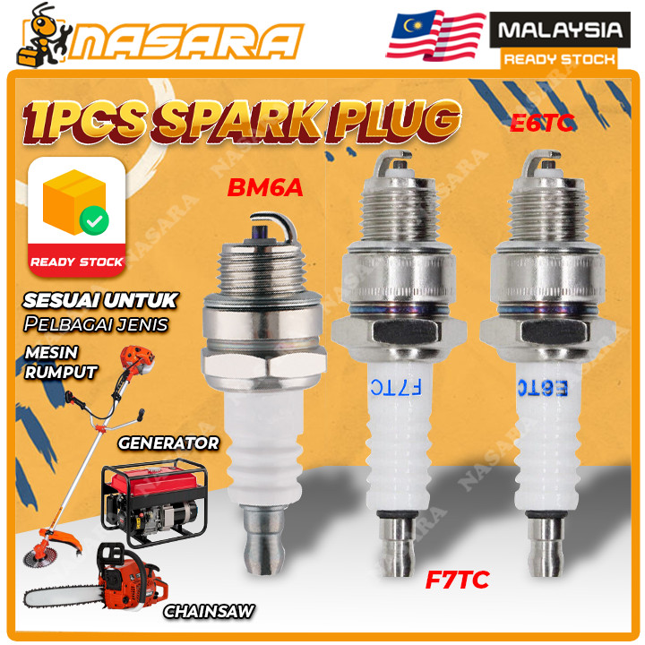 Nasara 1 Pcs Spark Plug BM6A E6TC F7TC Brush Cutter Lawn Mover Chainsaw Engine Generator / Palam ...