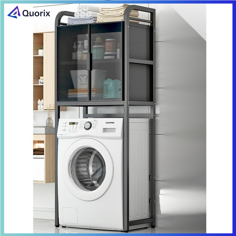 Washing Machine Rack Elevated Adjustable Washing Machine Cabinet Glass ...