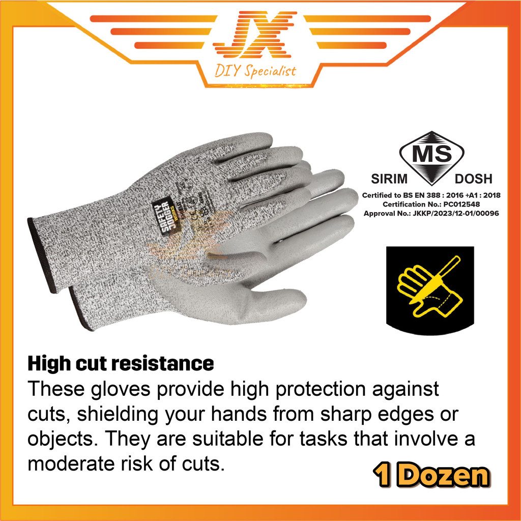 Safety Jogger Shield 4543 Anti-cut gloves 1 Dozen | Shopee Malaysia