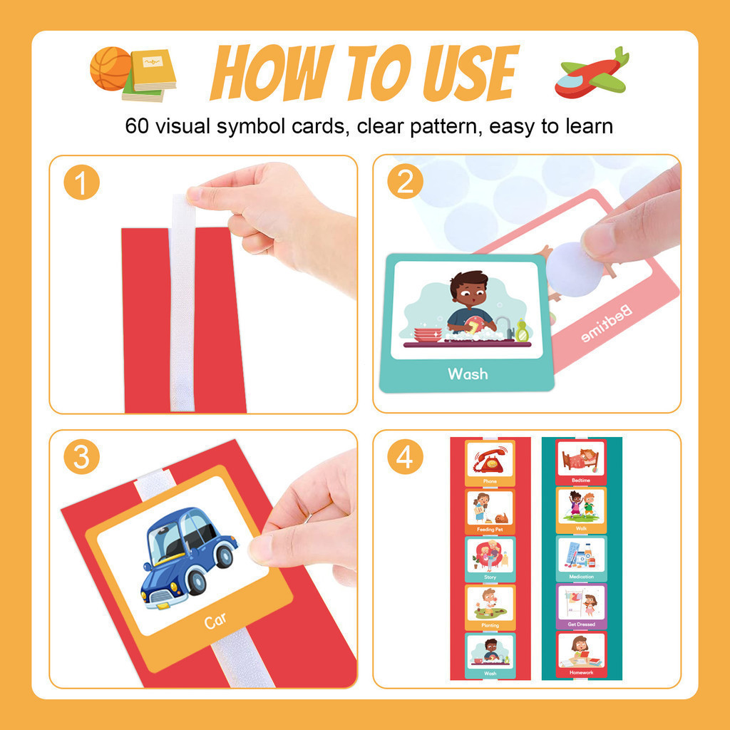60Pcs Visual Schedule Cards for Kids Children Homeschool Classroom Good ...