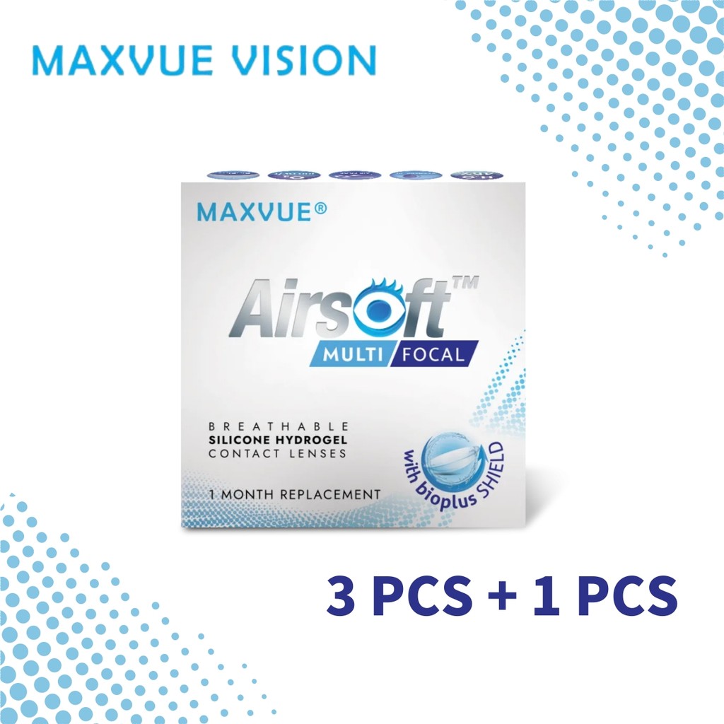 Maxvue Airsoft Multifocal Silicone Hydrogel Monthly Disposable Clear ...