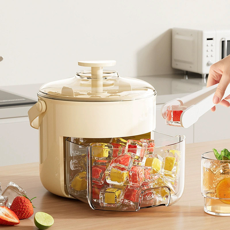 2 in1 Portable Pressed Ice Cube Tray 48 Grids Large Ice Cube Mold Ice ...