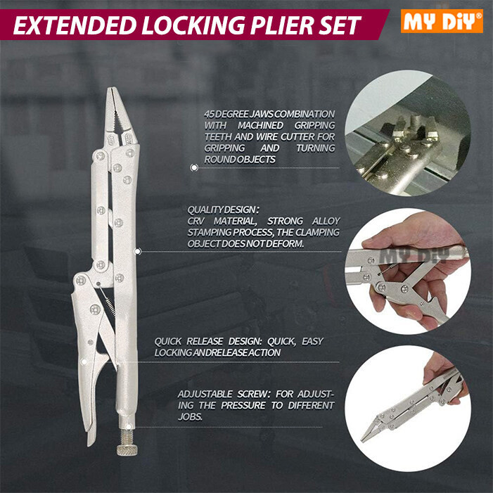 MYDIYHOMEDEPOT - 12" / 15" EXTENDED EXTRA LONG LOCKING PLIER STRAIGHT ...