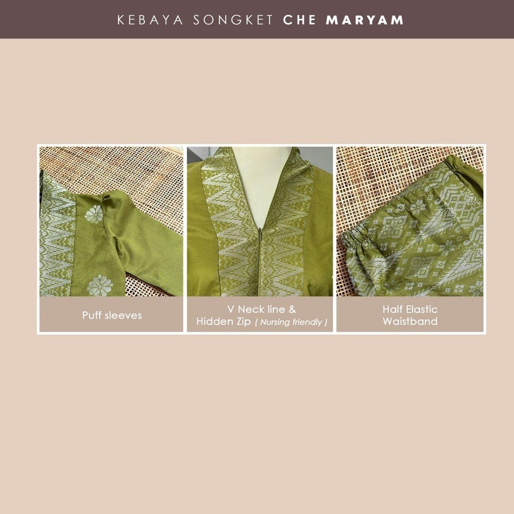 KEBAYA SONGKET CHE MARYAM | SONGKET TENUN EXCLUSIVE | BAJU RAYA SONGKET ...