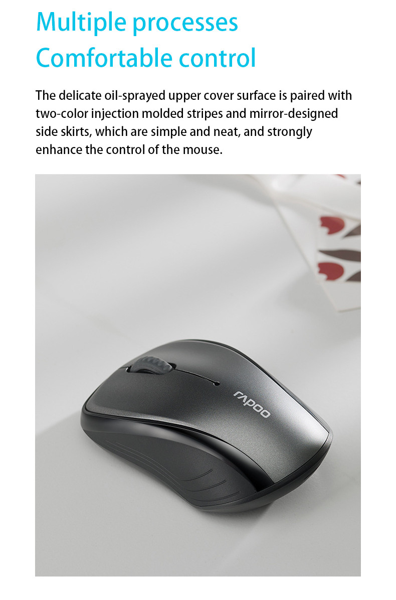 Rapoo M35 Wireless Black Optical Soft Button Office Laptop Business ...