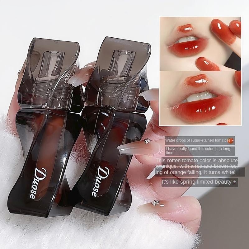 Dark Mirror Glass Lip Glaze Waterproof Anti Sweating Non Staying Red ...