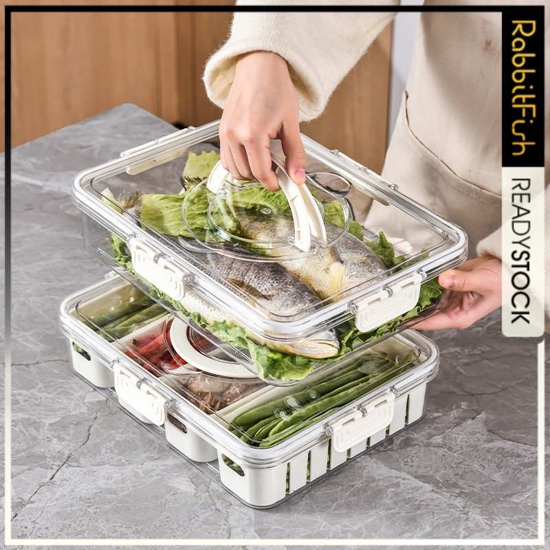 RabbitFish Food Storage Containers Stackable with Lid and Removable ...