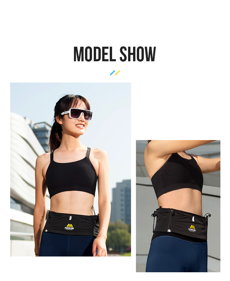 Quick Release AONIJIE W8122 Zipper Running Belt Fit 250ml Hydration ...
