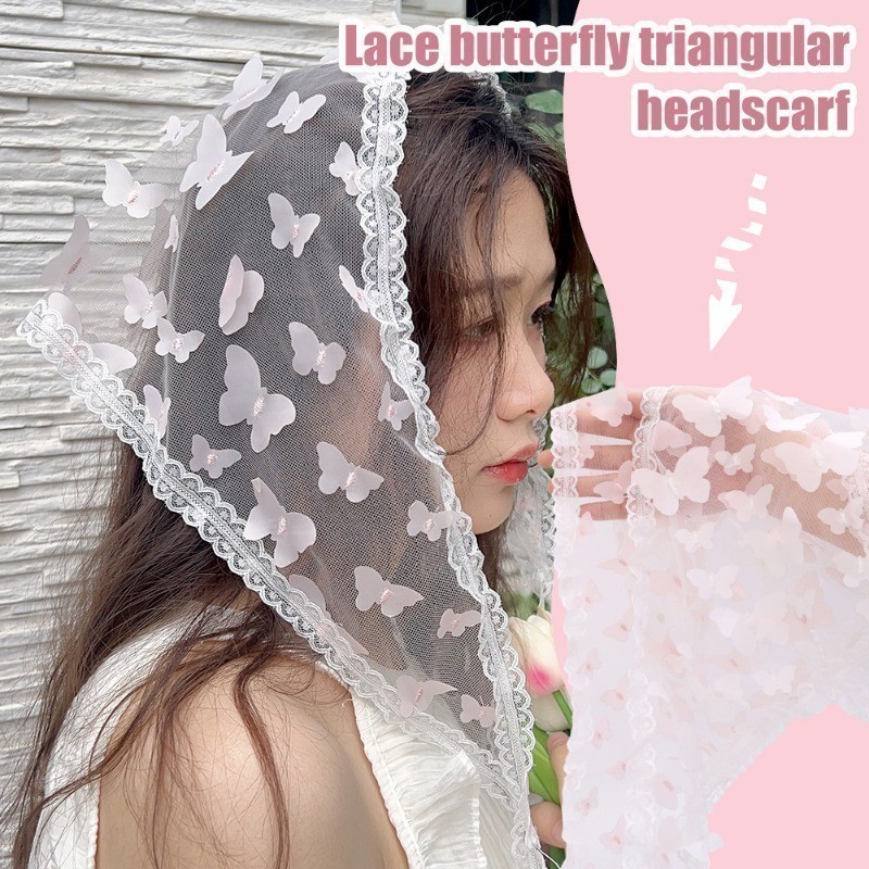 Sunflower Lace Headscarf - For Travel Photo Props - Triangle Turban ...