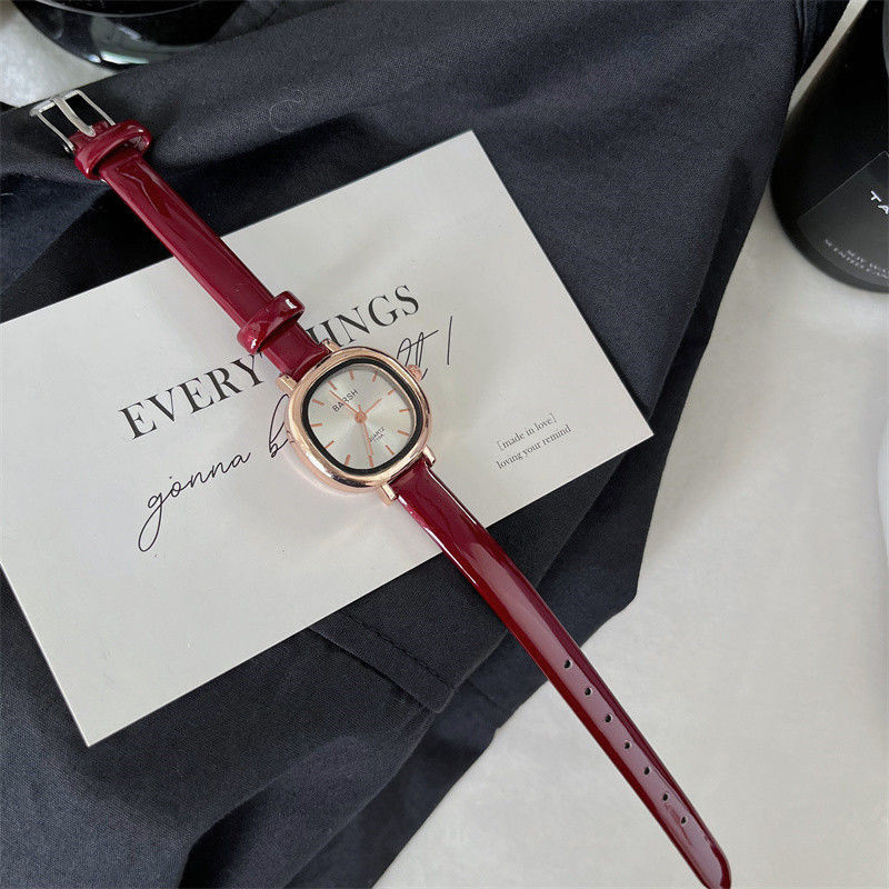 Retro Red Square Watch Female Simple Niche | Shopee Malaysia