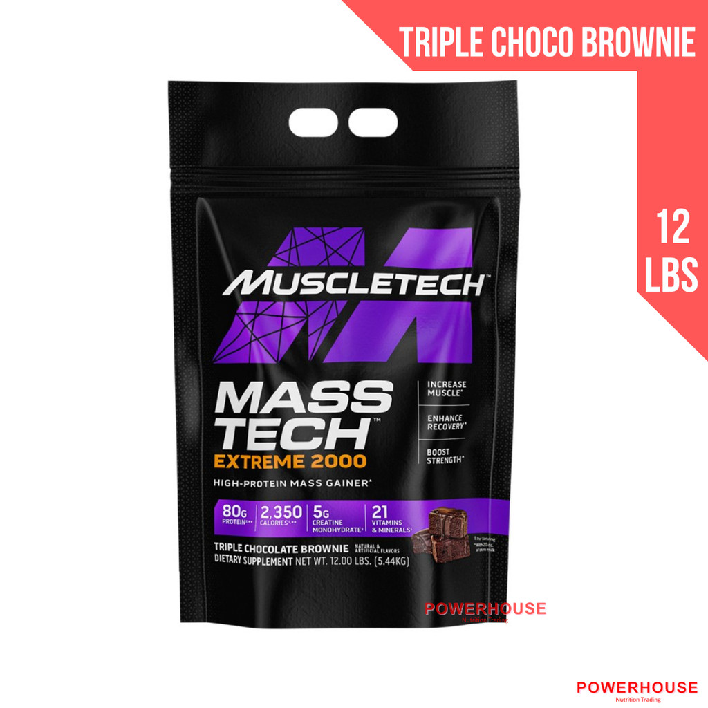 Muscletech Mass Tech Extreme 2000, 12lb [Masstech, Whey Protein Mass ...
