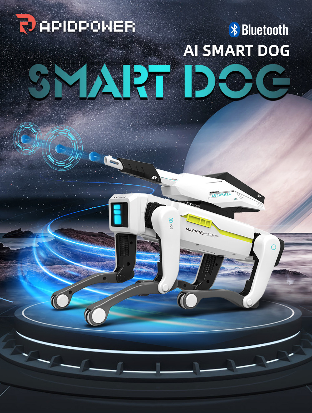 Electric RC Ai Intelligent Robot Dog Multifunction Bluetooth RC ...