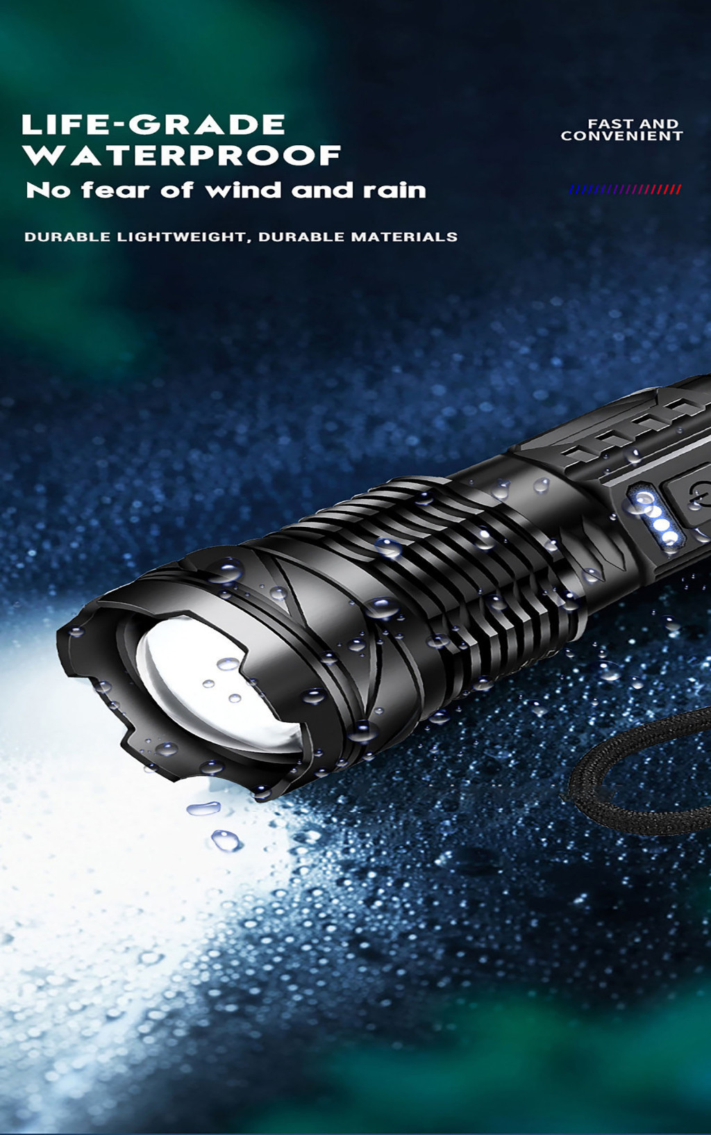 LED Tactical Flashlights Type-C Rechargeable Brightest Clip-on ...