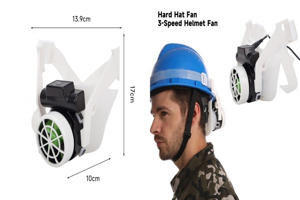 GEY_ Helmet Cooling Device Hard Hat Fan Portable Helmet Fan with ...