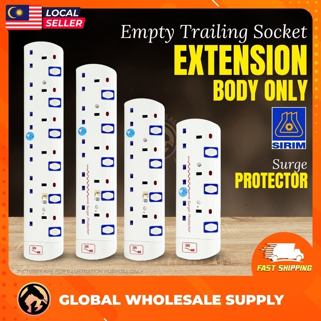 Sirim Socket Body Only 3 4 5 Way Trailing Extension Diy Extension Socket Eletrik Trailing Socket