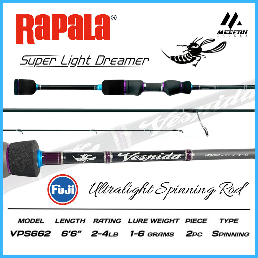 RAPALA Vespida UL Super Light Ultralight Finesse Spinning Rod - Fishing ...