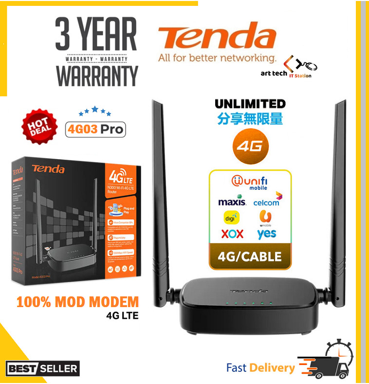 TENDA 4G03 PRO N300 WIFI 4G LTE ROUTER SIM CARD MODEM WIFI ROUTER ...
