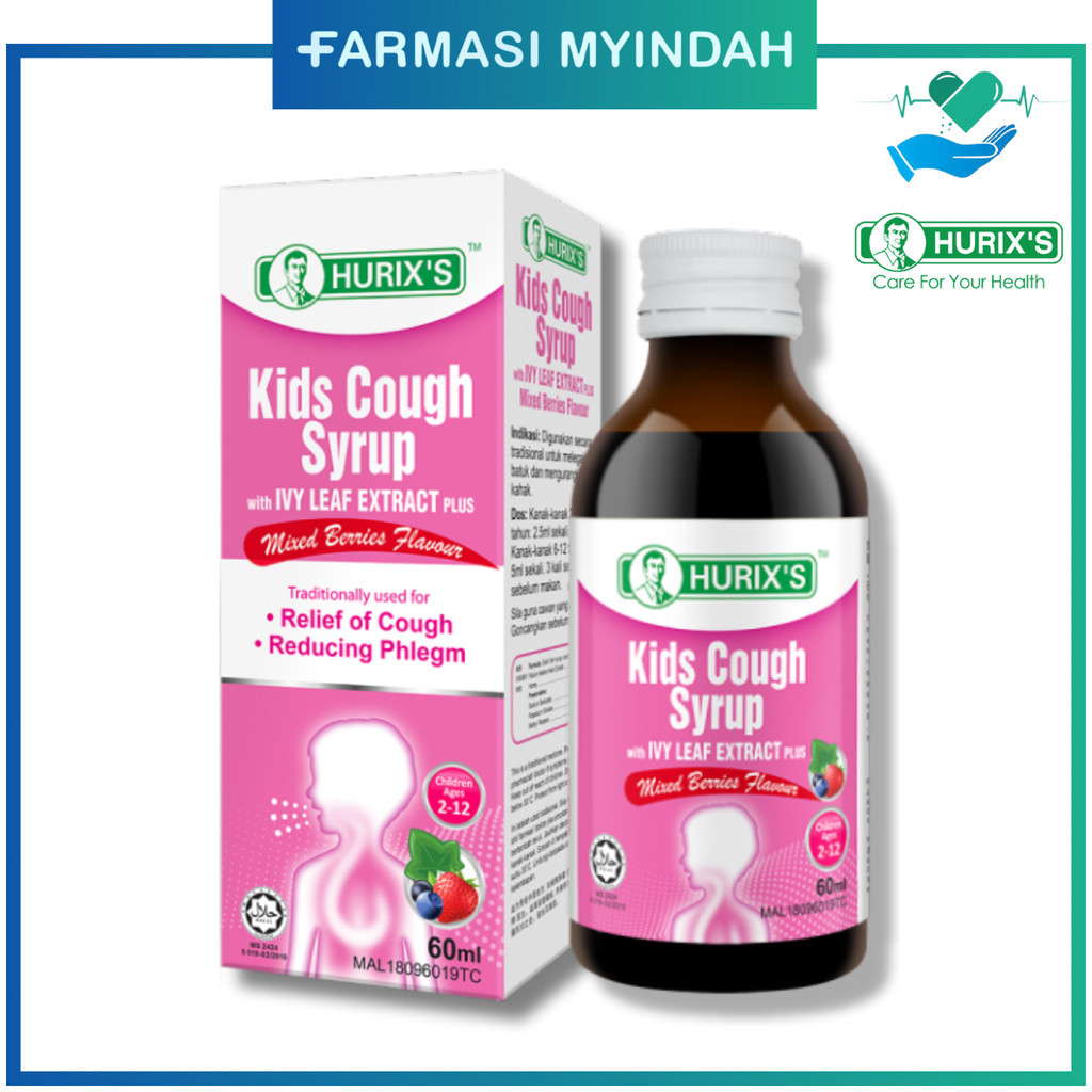 Hurix's Kids Cough Syrup with Ivy Leaf Extract Plus 60ml | Shopee Malaysia