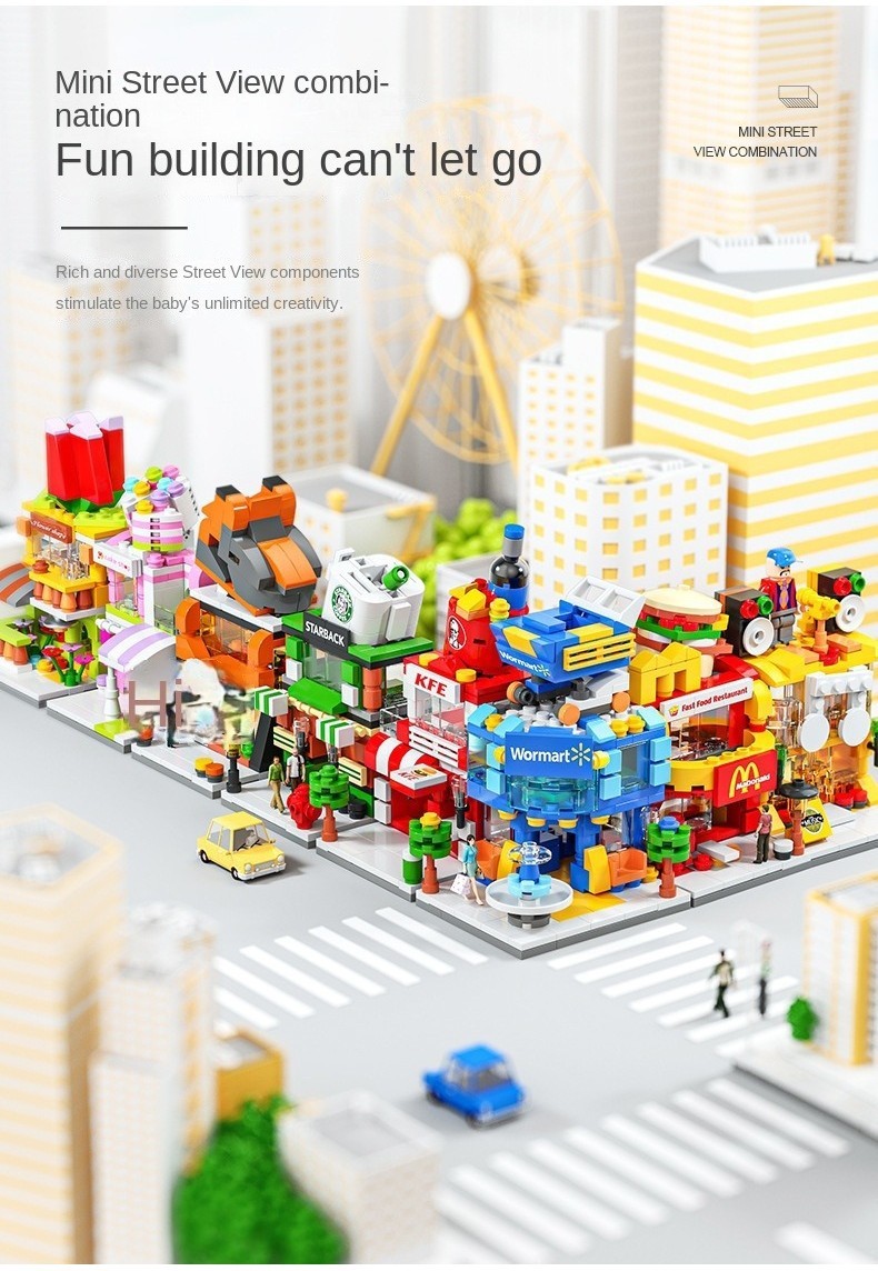 SUMAIRU Street Nano Block The Mini Street View 3D Model Bricks House ...