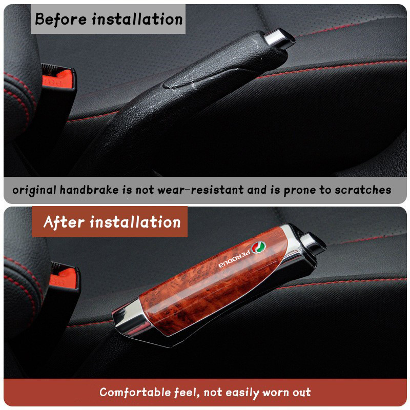 Perodua Car Hand Brake Cover Carbon Fiber Style Car Handbrake Sleeve ...