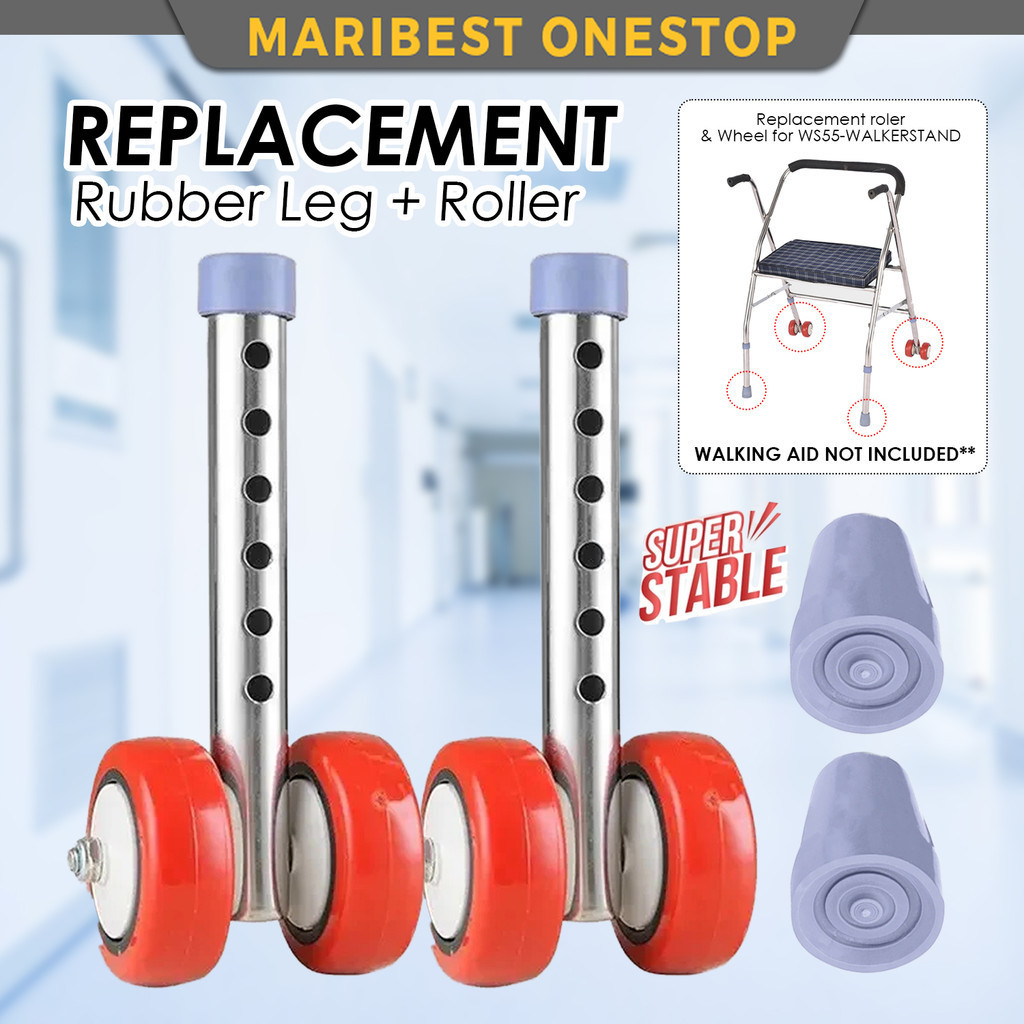 Replacement Rubber Leg Replacement Roller Wheel Walking Aid Crutches ...