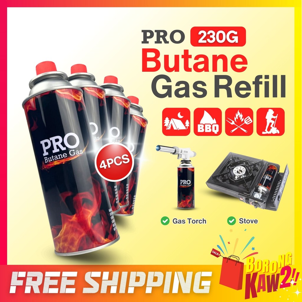 4PCS Portable Gas 230g PRO Butane Gas Cylinder Canister Cartridge for Stove Flame Torch Outdoor ...