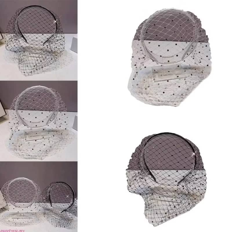 Headbands Face Net Headband Veil Wide Plain Turban Headband Fashion ...