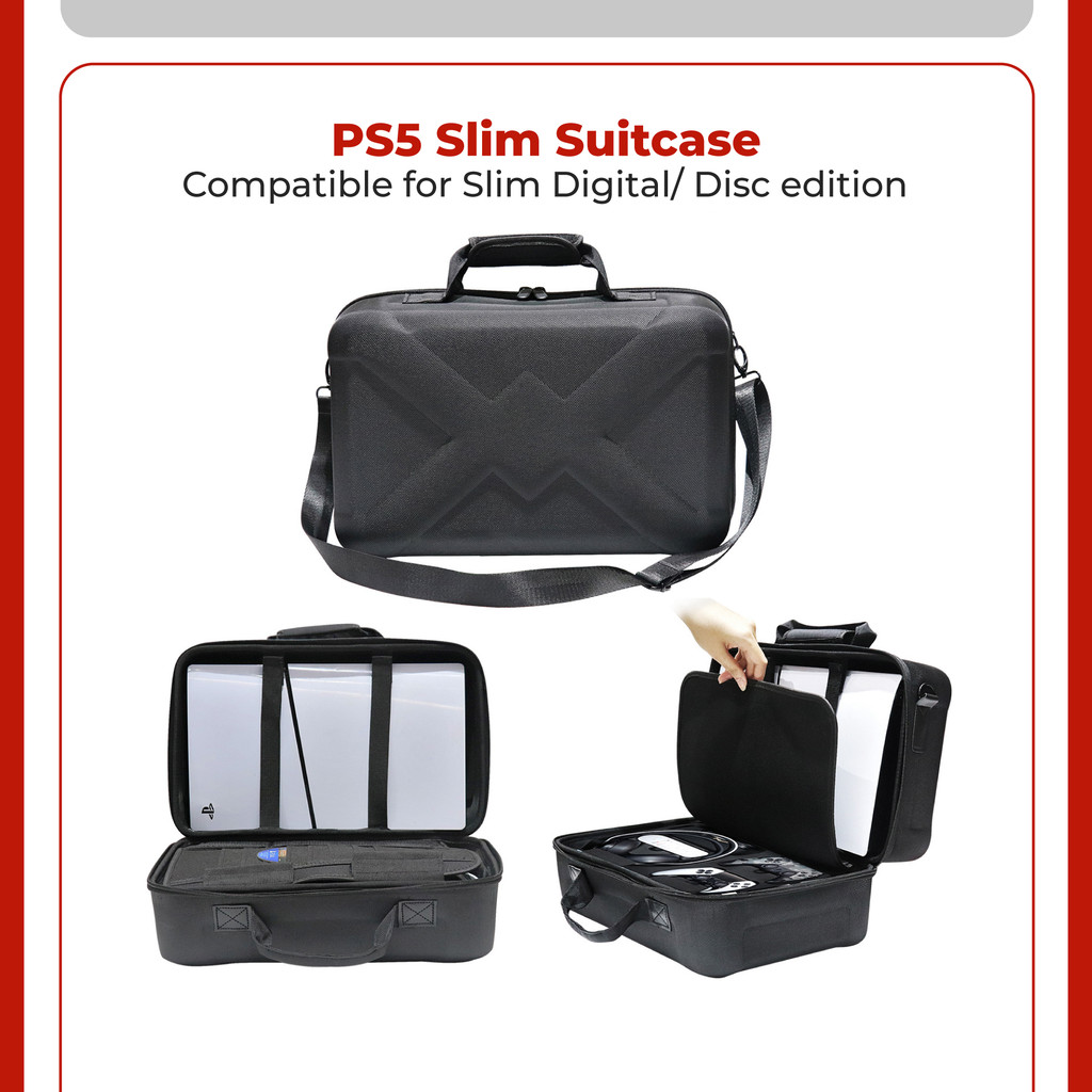 JYS PS5 Slim Travel Suitcase Storage Bag for PS5 Pro Digital/ Disc ...