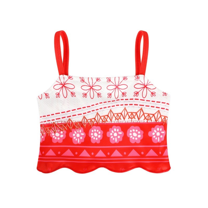 Summer Moana Costume for Kids Girl Strap Tops + Skirt Kids Girl Beach ...