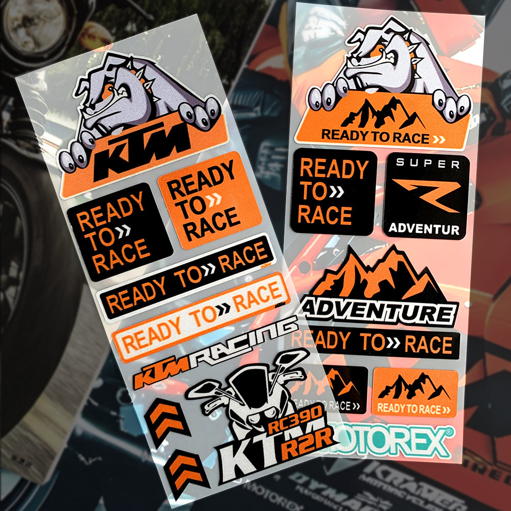 Reflective Ready to Race Adventure Sticker Motorcycle Helmet Body Fuel ...
