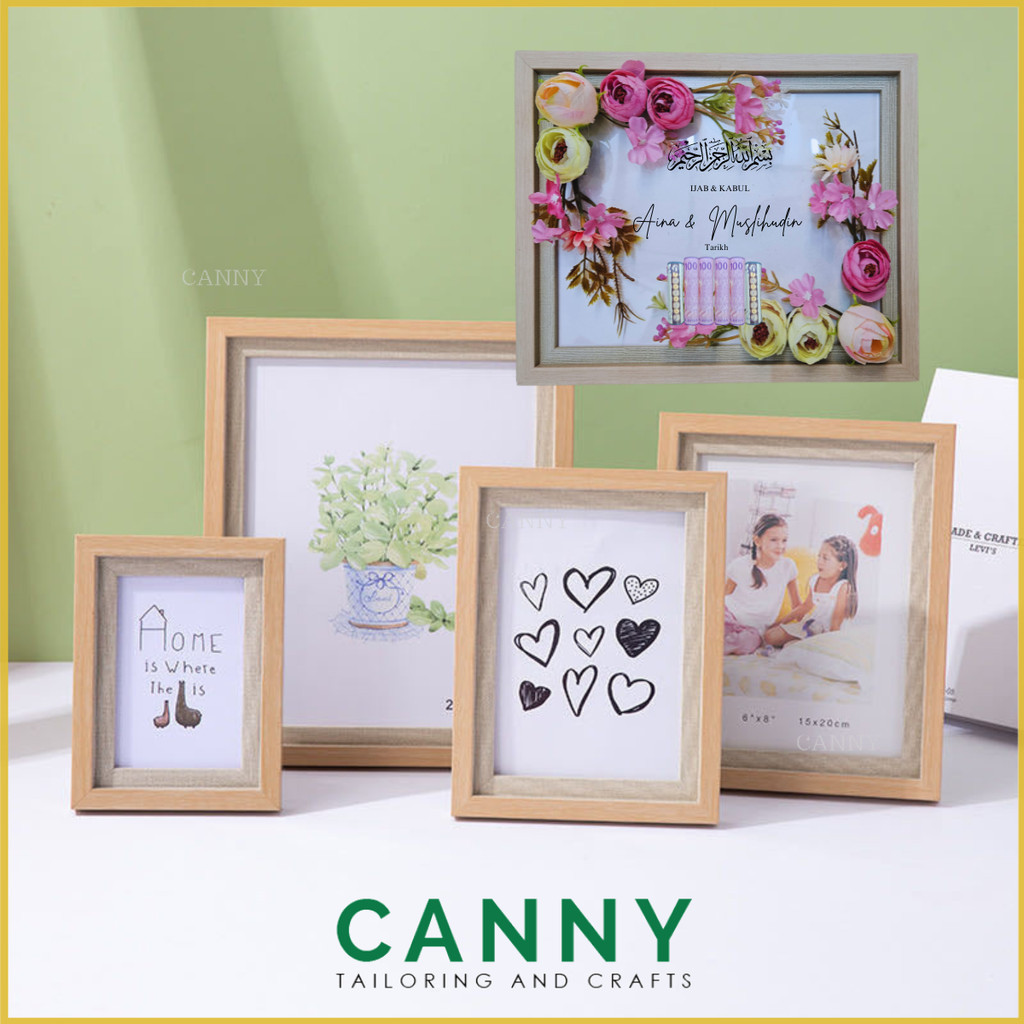 SIMPLE WOODEN FRAME KAYU MAS KHAWIN / GUBAHAN FRAME DUIT HANTARAN ...