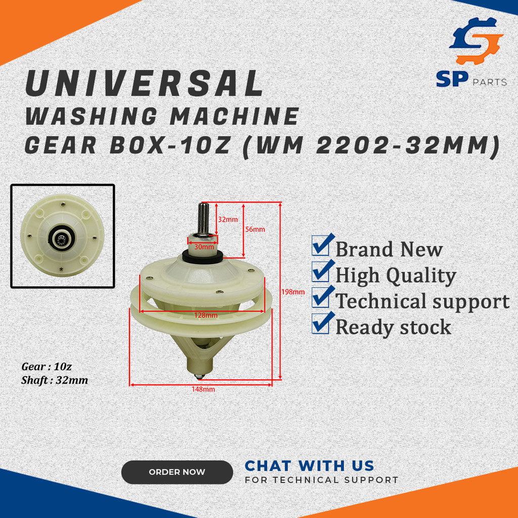 UNIVERSAL WASHING MACHINE GEAR BOX-10Z FOR ELBA/FABER/SINGER/SHARP ...