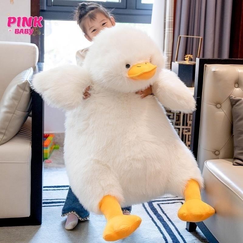 Soft Fluffy white Duck Stuffed Animal super large yellow duck Plush Toy ...