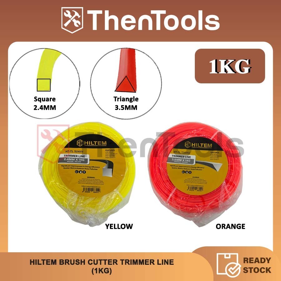 HILTEM BRUSH CUTTER TRIMMER LINE 2.4MM/3.5MM (1KG) /TALI MESIN RUMPUT/ NYLON GRASS TRIMMER LINE ...
