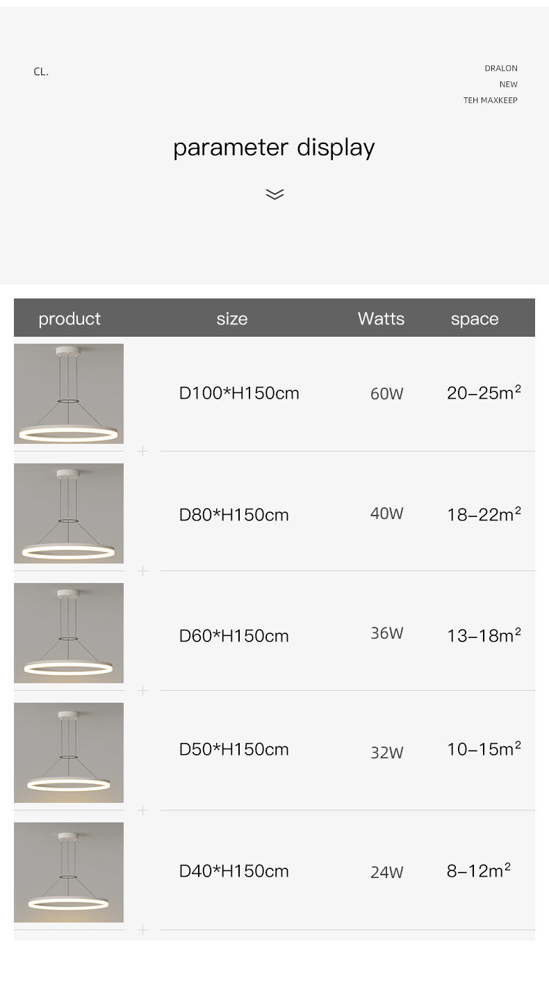 TRAZOS Modern LED Ceiling Lights Pendant Light for Dining Room Living ...