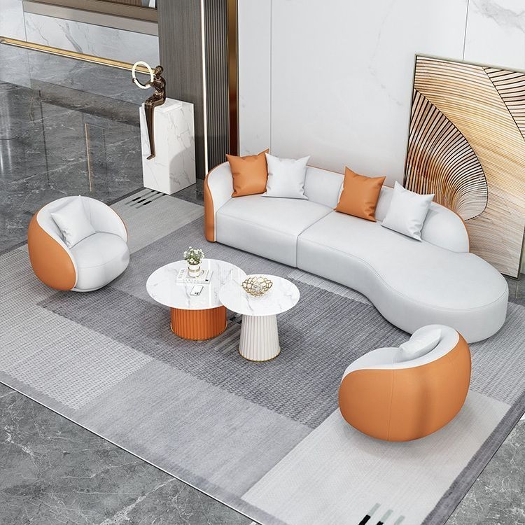 Gaya krim mewah ringan sofa berbentuk khas ruang tamu salun kecantikan ...