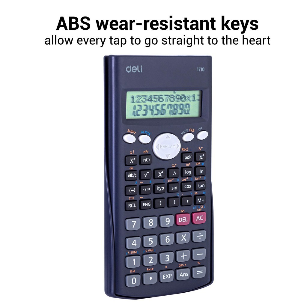 Deli 240 Function Scientific Calculator Double Line Display 12 Digits ...