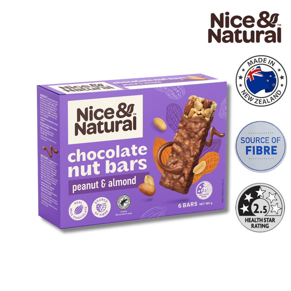 NICE & NATURAL CHOCOLATE NUT BARS PEANUT ALMOND 180G | Shopee Malaysia